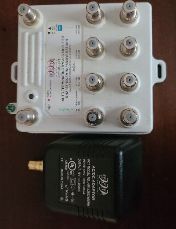 PCT Bypass Drop Amplifier PCT-VC-9U Unity Gain Surge Withstand 8 RF ...