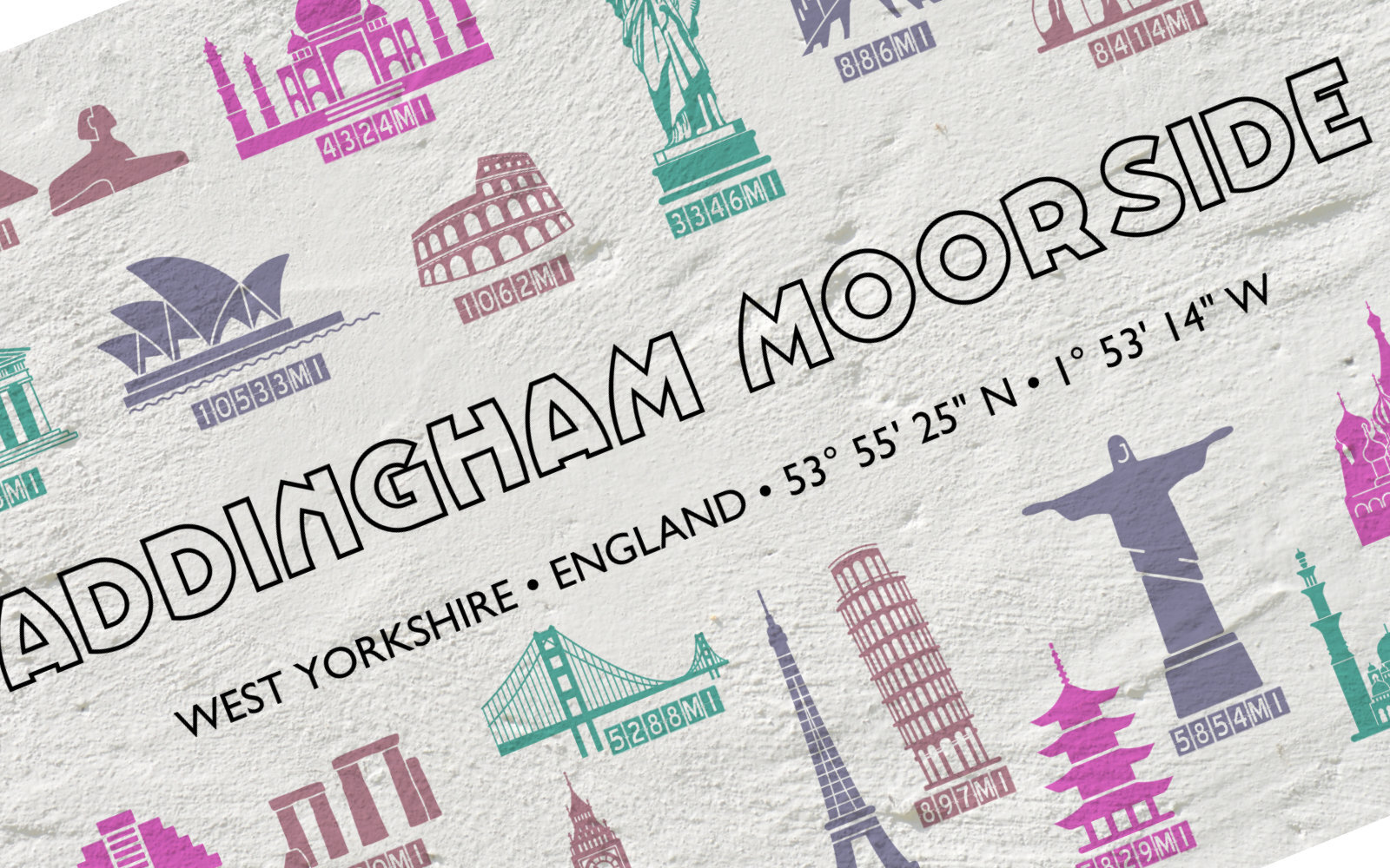 A3 PRINT - Addingham Moorside, West Yorkshire, England - World ...