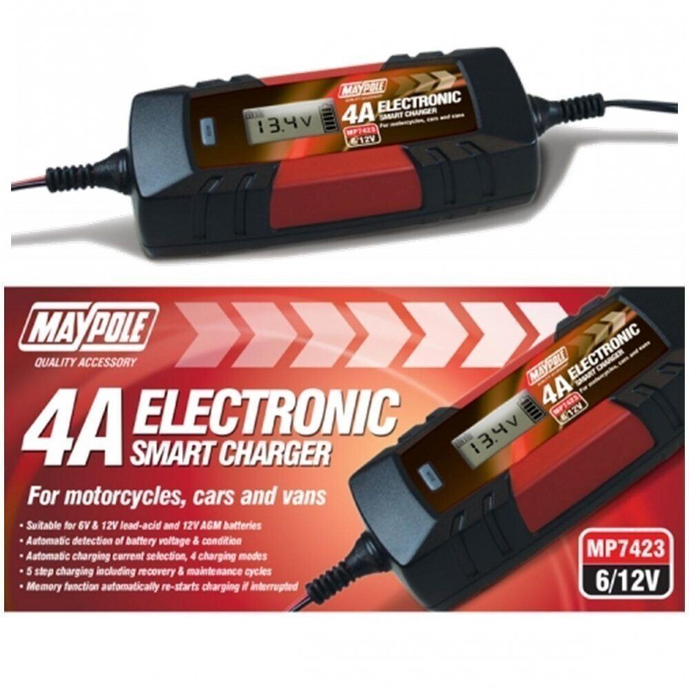 Maypole 4A 6/12v Fully Automatic Car Van Winter Storage Battery Smart ...