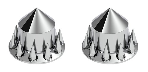Pair Spike Rear Axle Covers Hub Caps w/ 33MM Thread On Nut Covers | eBay