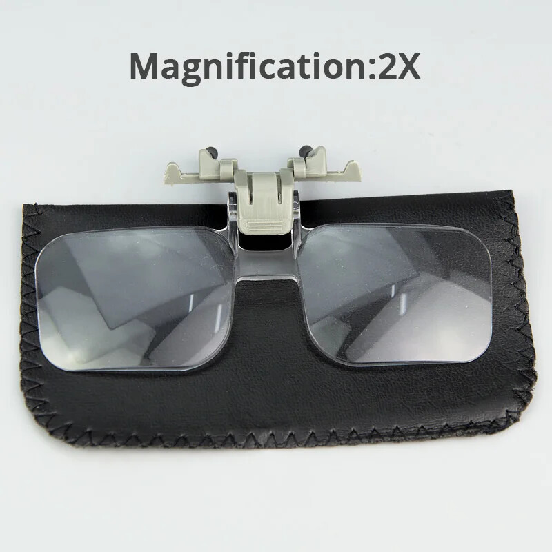 Clip on Flip Up Spectacles 2X Magnification Magnifier Reading Small ...