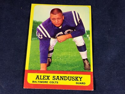 I3-34 FOOTBALL CARD - ALEX SANDUSKY BALTIMORE COLTS - CARD #6 - 1963 ...