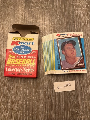 1982 Kmart Topps 20th Anniversary Complete Baseball Card Set Mickey ...