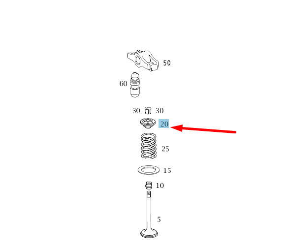 MERCEDES-BENZ ML W164 Valve Spring Retainer A2760530025 GENUINE for ...