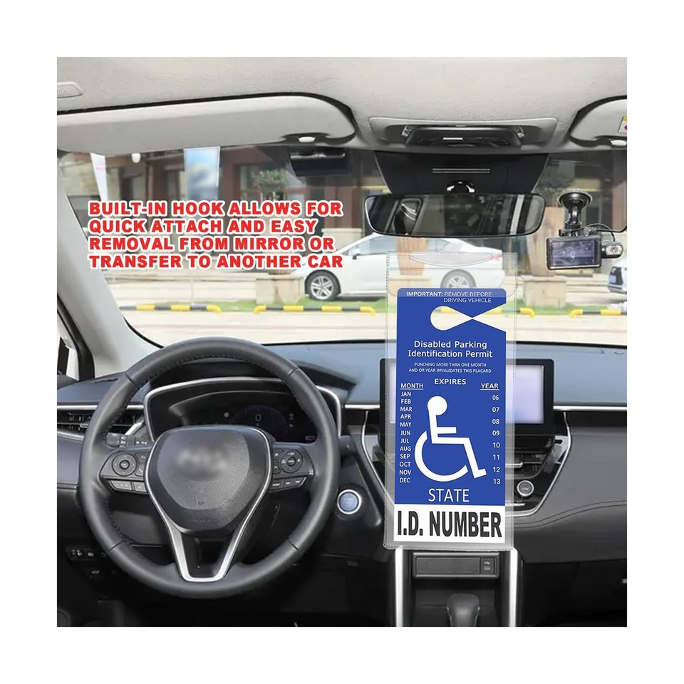 Handicap Parking Placard Permit Hanger Sleeves- Transparent Plastic ...