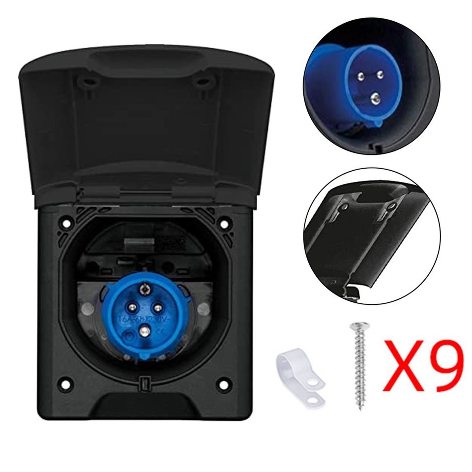 Waterproof Socket Outdoor Charging Socket 180° Opening Angle Easy ...