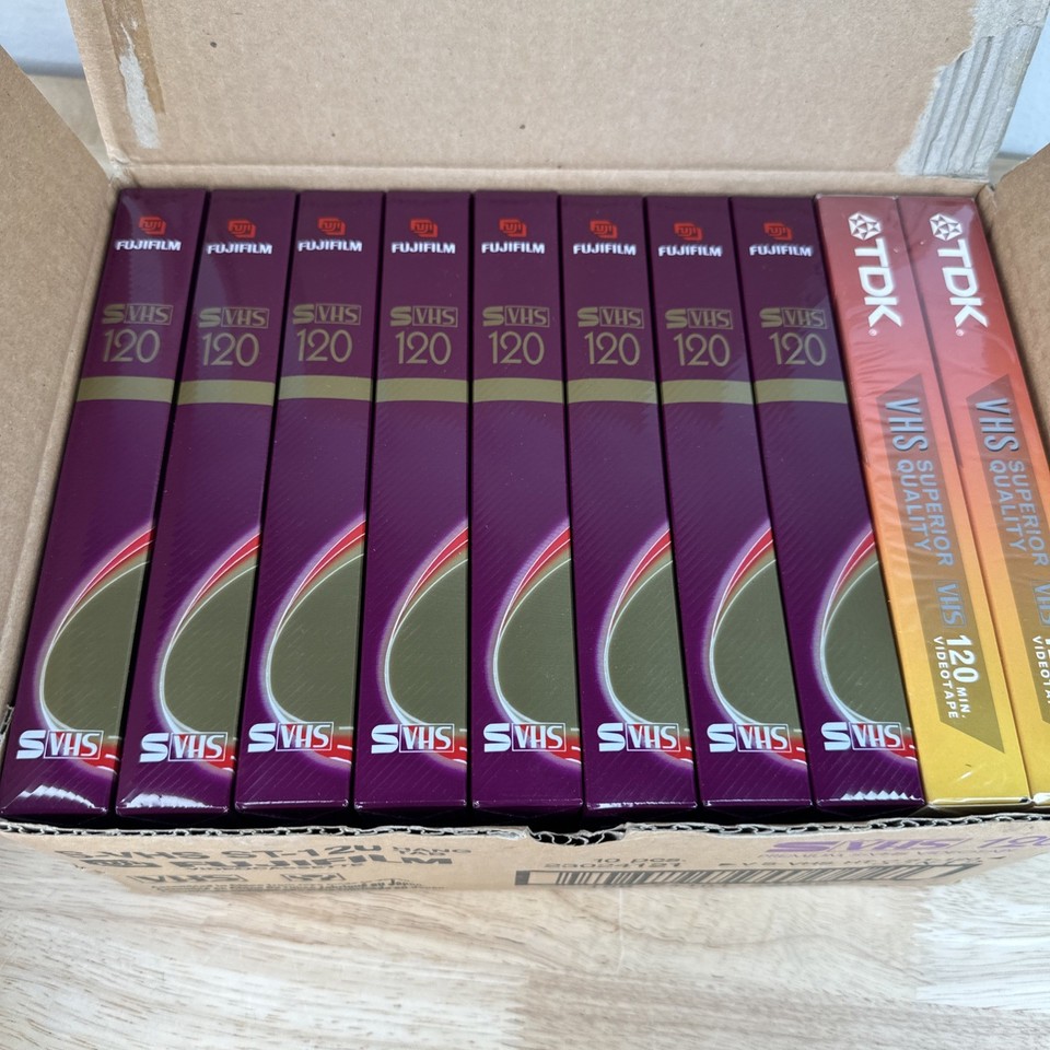 VHS Lot Tape Blank Sealed Brand New Old Stock 8 Fuji S-VHS 120 & 2 TDK ...