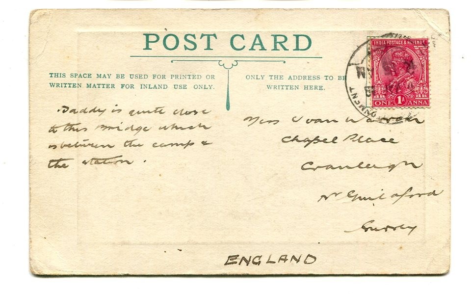 India 1918 b/w PPC “Ganeshpur Bridge” posted to UK | eBay UK