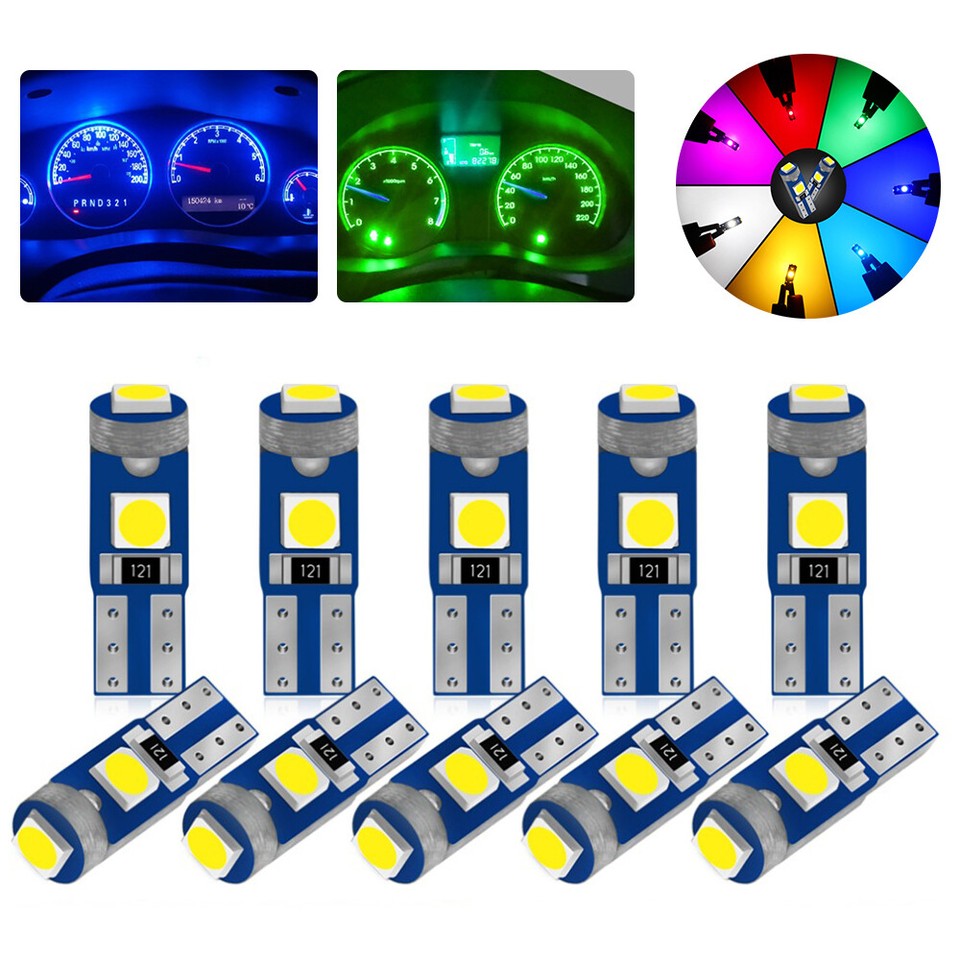 4X PREMIUM T5 BLUE DASHBOARD GAUGE 3030 LED WEDGE DASH BULB LIGHT 12V ...