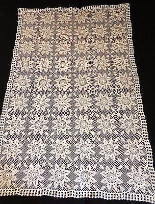 Crochet White Tablecloth Large Rectangular Sunflower Table Cover ...