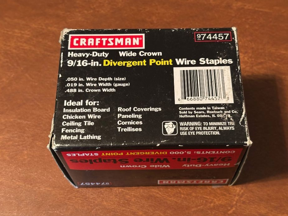 Craftsman 9/16 in Wire Staples #974457 NOB 5000 count | eBay