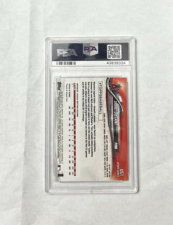 SHOHEI OHTANI PSA 10 ROOKIE CARD 2018 TOPPS UPDATE LOS ANGELES ANGELS ...