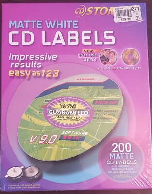 Stomper CD Labels Matte White Full Face 200 Pack 10720-1C2 | eBay