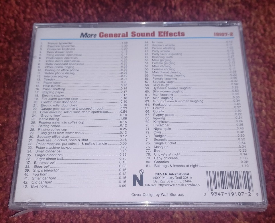 gift idea:BRAND NEW Sealed CD Sound Effects General Sounds 2 Production ...