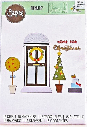 Home for Christmas Door Sizzix Thinlits Thin Metal Die Set 664711 NEW! | eBay