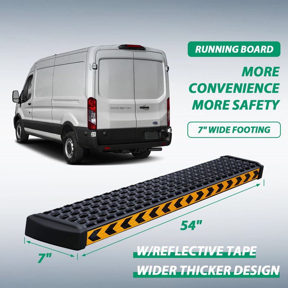 "Step 7""x54"" Black Rear Running Board For Ram ProMaster Ford Transit ...