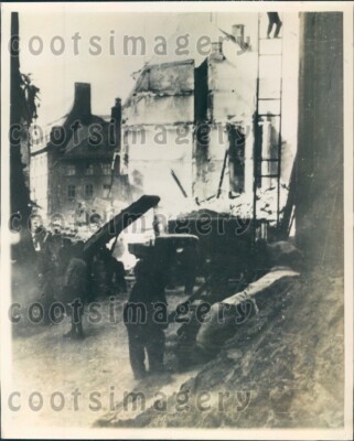 1943 WWII Era Germany Bomb Debris Cleanup Munich Press Photo | eBay