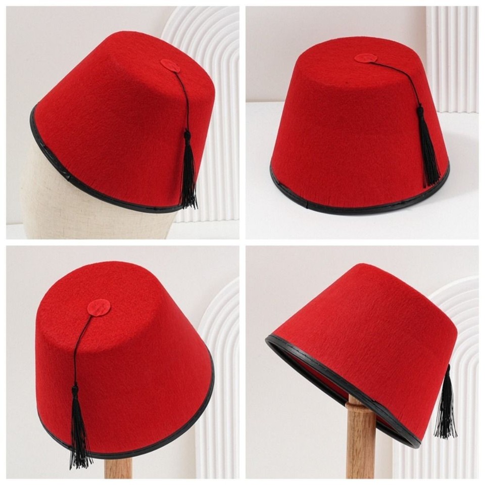 Breathable Tarboosh Fez Hat Moroccan Hat Turkish Tassels Cap Party Hat ...