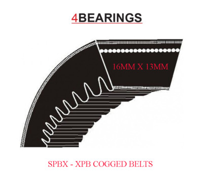 SPBX - XPB 16MM X 13MM COGGED WEDGE BELTS SIZES SPBX1000 - SPBX2800 ...