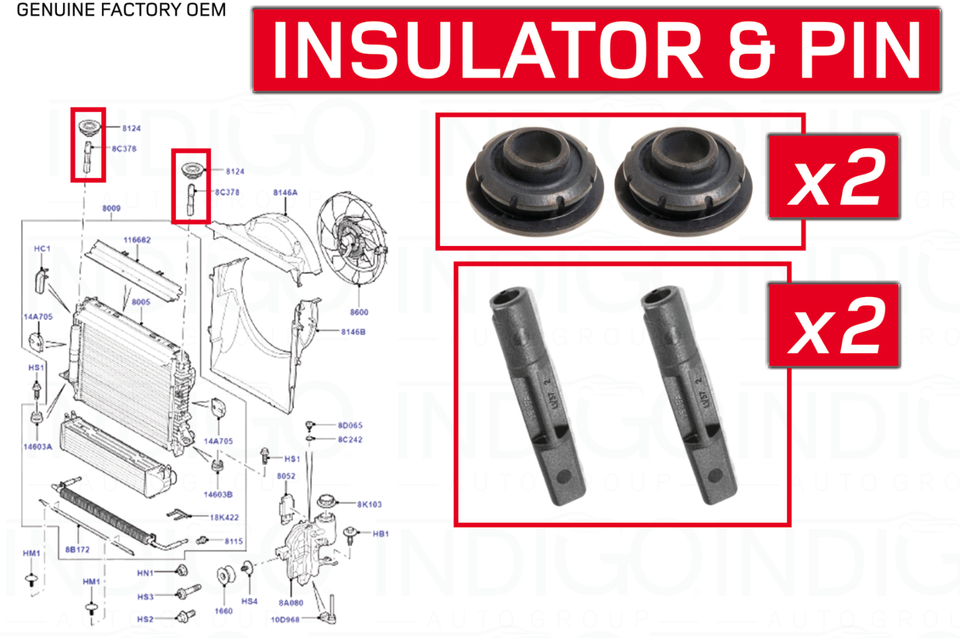 2010-2016 LAND ROVER LR4 OEM INSULATOR & PIN SET (LR4-PDG500045 + LR4 ...