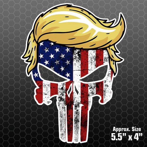 Trump Punisher USA Flag Sticker - Car Truck Vinyl Decal Window Hair ...