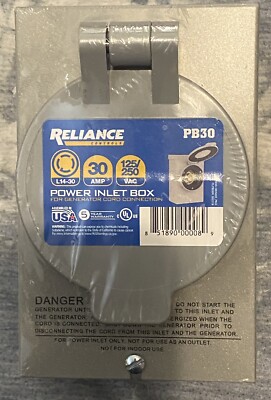 NEW RELIANCE PB30RC 30 AMP OUTDOOR GENERATOR POWER INLET BOX 7500 WATT ...