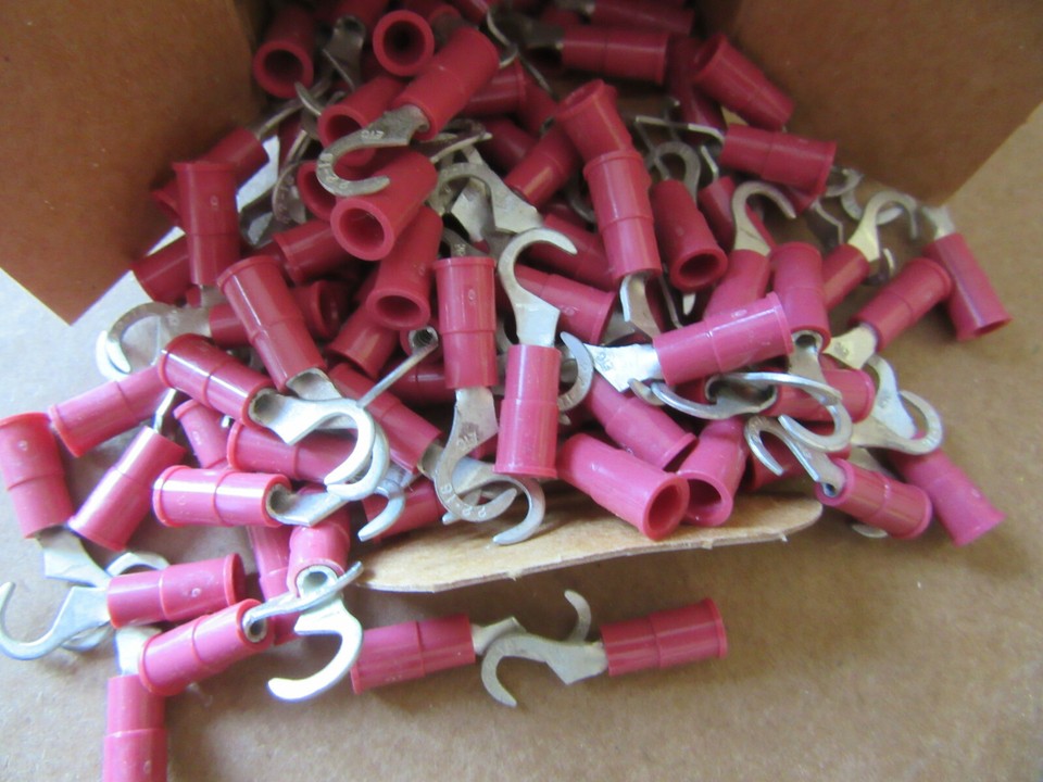 (100) Molex A210-10X Insulated Wire Hook Terminals 18-22 Wire for 8-10 ...