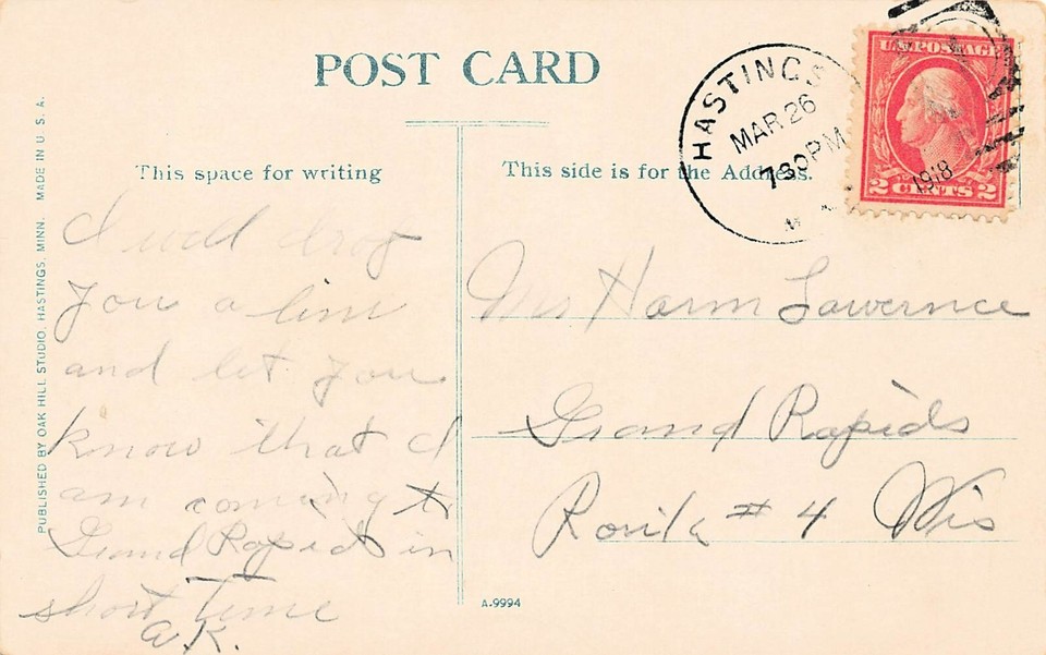 Hastings MN Minnesota Chimney Rock Dakota County c1918 Vtg Postcard A11 ...