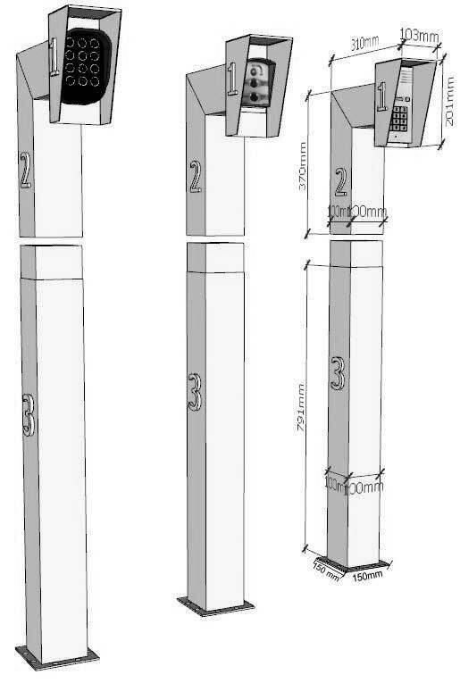 APC Gate Entry Gooseneck Pedestal Universal Mounting Post Intercom ...
