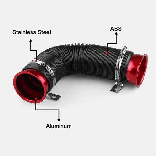 Auto Cold Air Intake Duct Turbo Piping Tube 3" Inlet Flexible ...