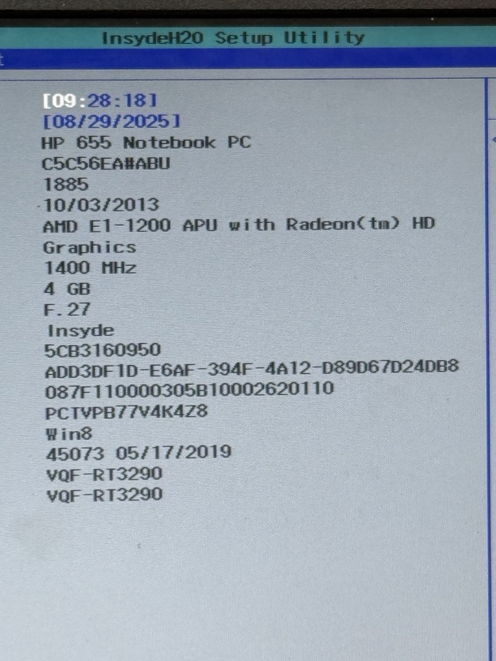 HP 655 Notebook PC 15.6” AMD E1-1200 1.40GHz – 4GB RAM No HDD No ...