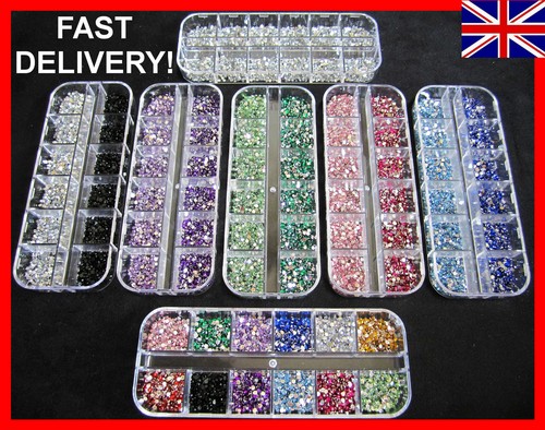 3000pcs 2mm RHINESTONES GEMS CRYSTALS DIAMONDS 6 DIFFERENT KINDS TO ...