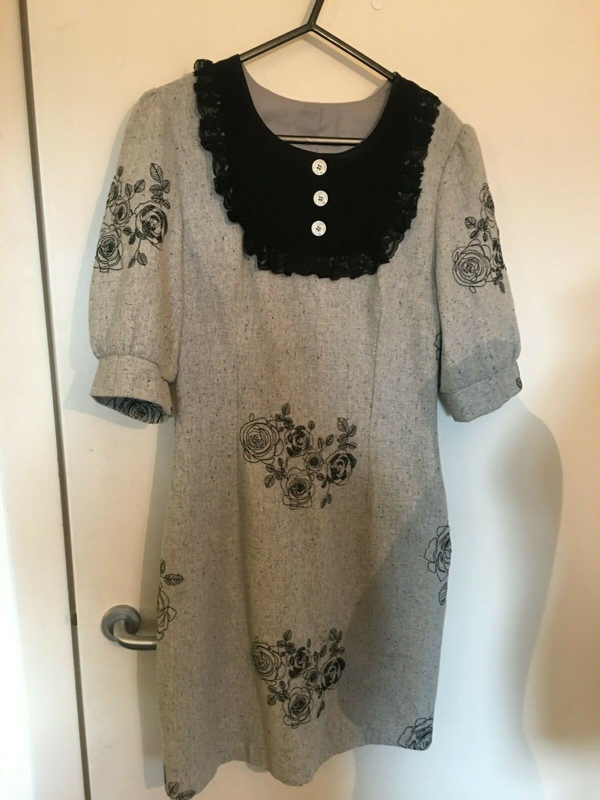 Etsy Unique Dress S XS embroidered emo boho vintage wool punk ...