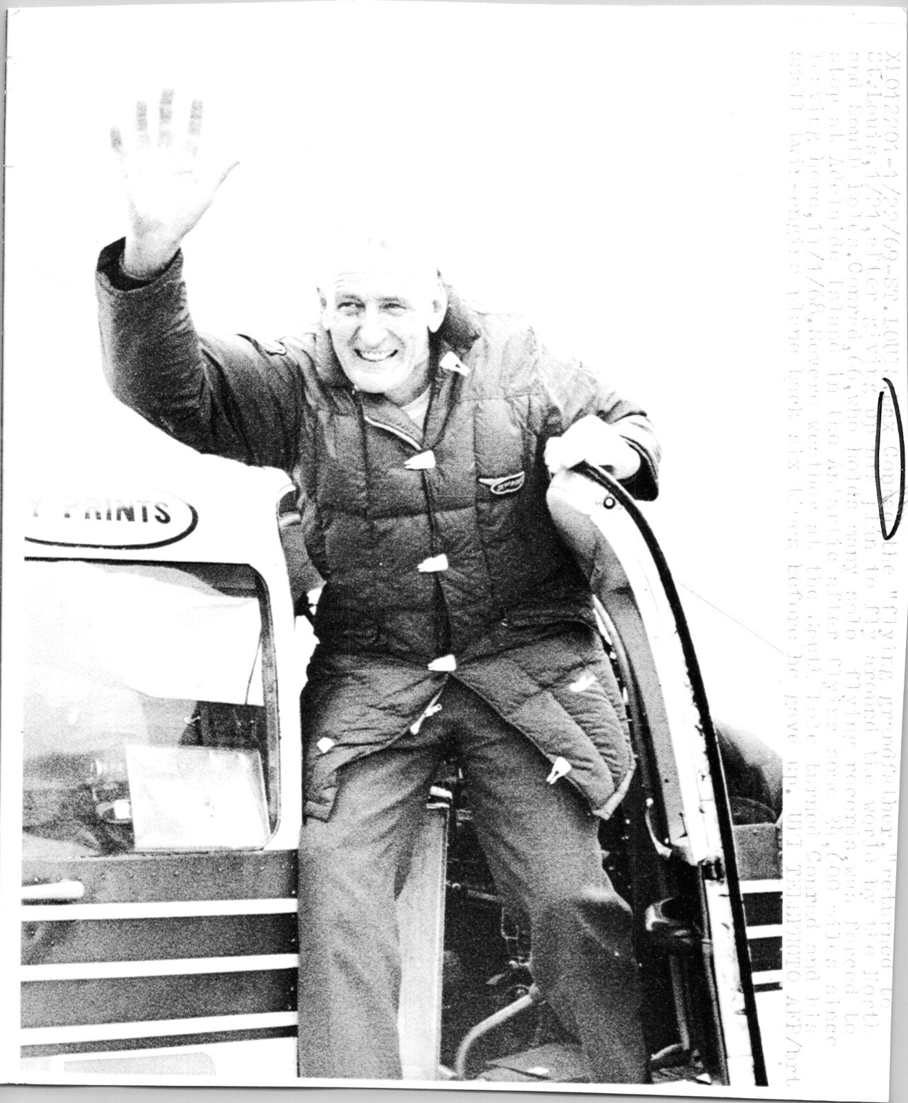 1969 airplane pilot Max Conrad of Winona MN Flying Grandfather 8x10 ...