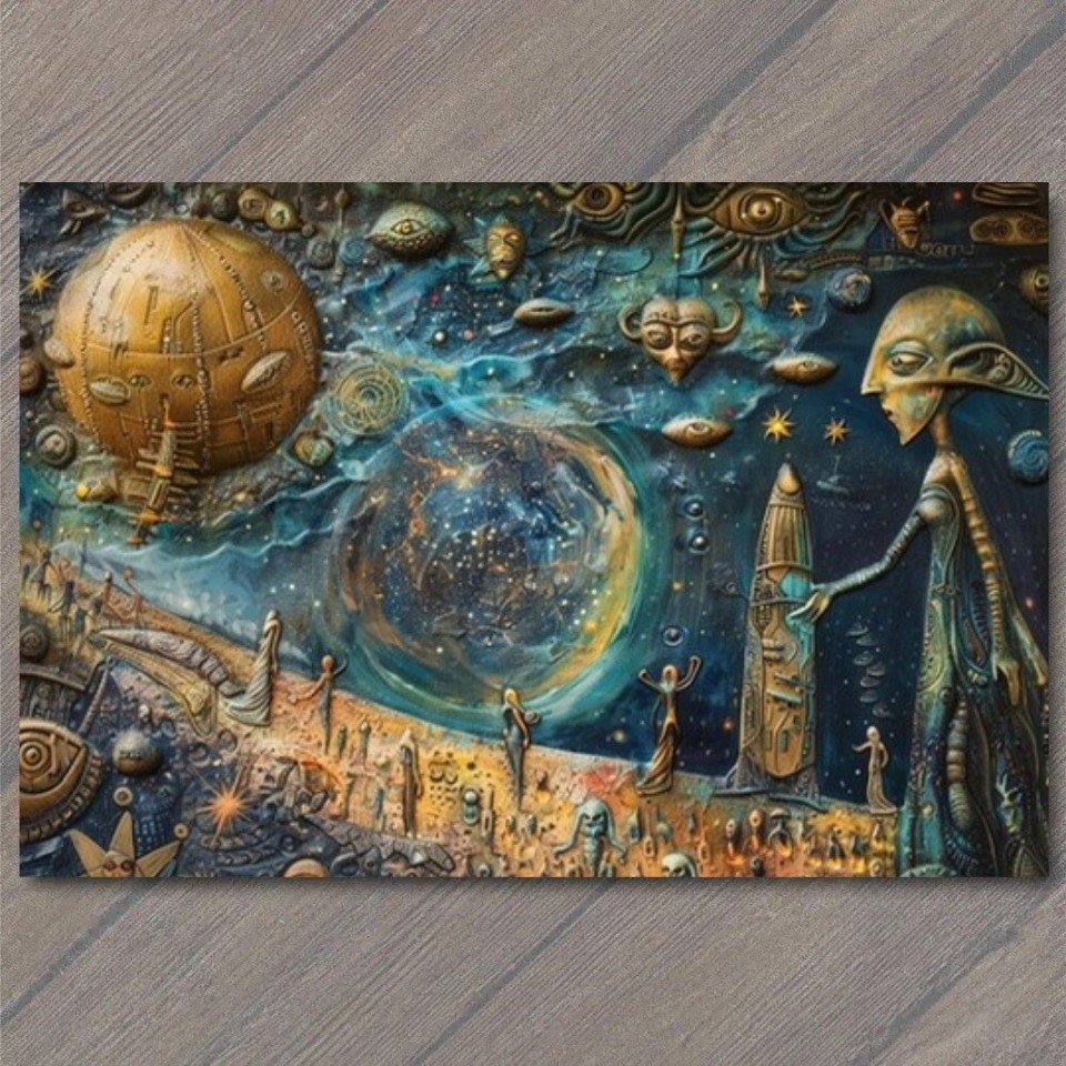 8.5x11" Alien God Civilization Religious Deity Ceremony Sacred Ritual ...