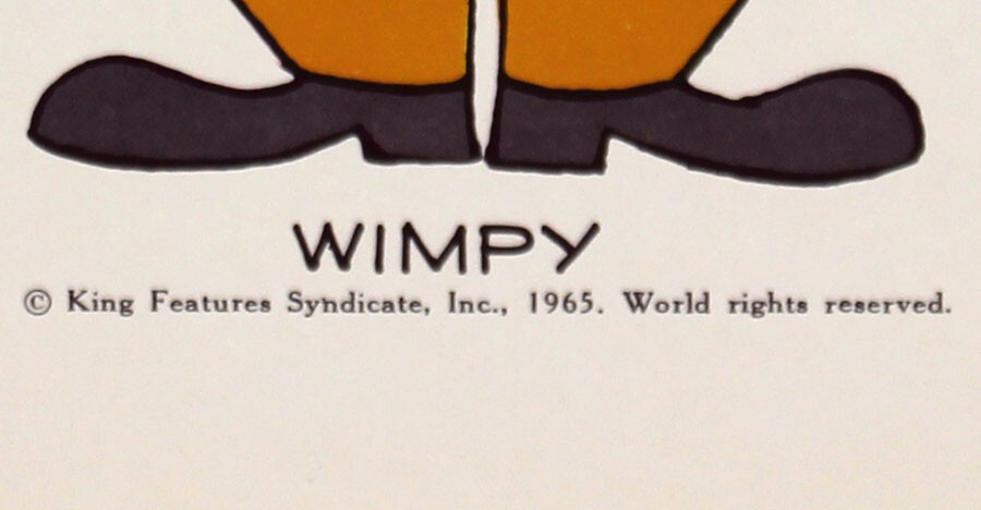 Wimpy (Popeye) Print 1965 King Features Syndicate Inc. 8x10 Comic ...