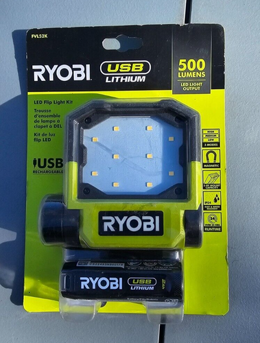 RYOBI LED Flip Light Kit 500 Lumen USB Rechargeable FVL52K Battery ...