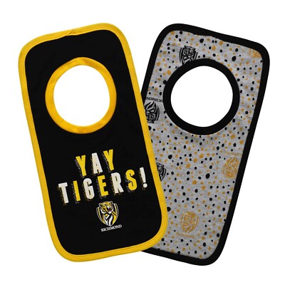 AFL Richmond Tigers 'Yay' Baby 2-Piece Bib Set | eBay Australia