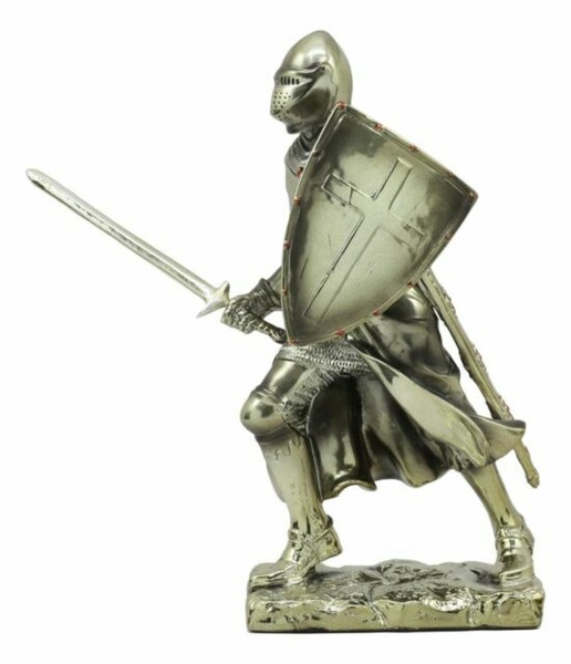 Medieval Holy Roman Empire Crusader Knight in Battle Statue Suit of ...