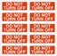 Do not switch off / turn off Stickers x 10 Self Adhesive Printed Vinyl ...