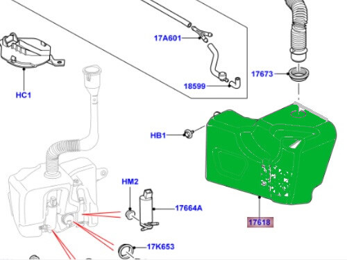 LAND ROVER WINDSHIELD WASHER RESERVOIR TANK RANGE ROVER SPORT LR3 NEW ...