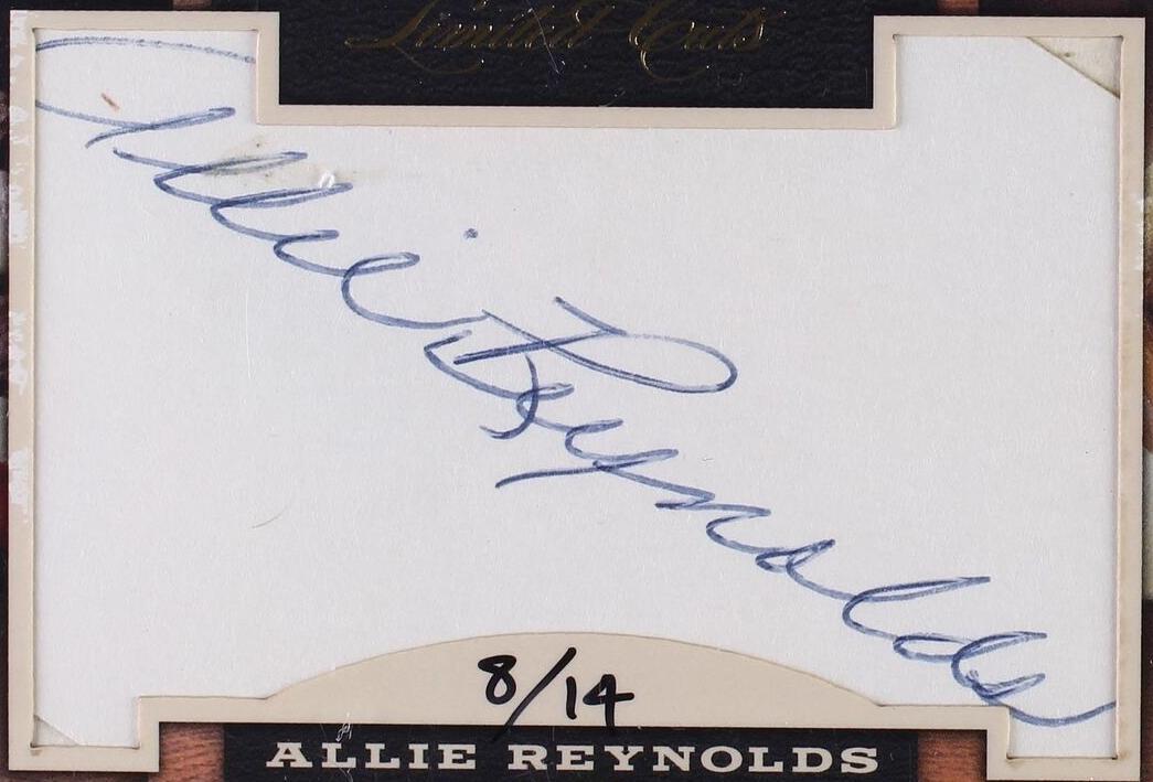 2011 Donruss Limited Cuts Cut Signatures - Allie Reynolds #6 #d to 14 / ...