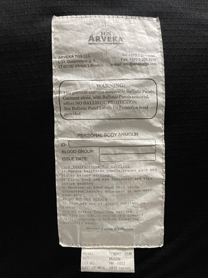 Body Armour / Plate Carrier with ballistic inners / No Plates | eBay UK