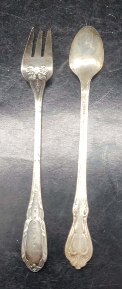 Two Vintage Cocktail Fork And Relish Spoon Silverplated The Beverly ...