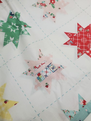 Tasha Noel Fabric Panel Quilt Fair Riley Blake Pink OOP Sew Quilt 35" X ...