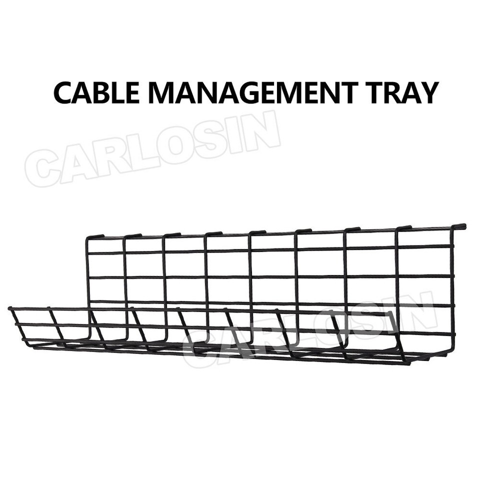 2X Under Cable Management Tray Under Desk Cable Organizer for Wire ...
