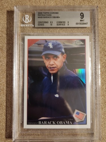 2009 Topps Chrome Barack Obama Refractor Card 44B!!! Graded BGS as a 9 ...