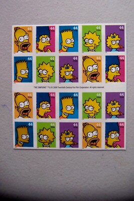 (ST) 38 2009 THE SIMPSONS .44 CENT STAMP SHEET OF 20 MINT | eBay