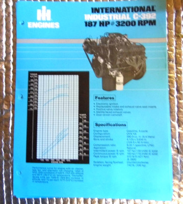 I H Engines 1 Page Factory Dealer Specs Brochure engine 2/80 Industrial ...