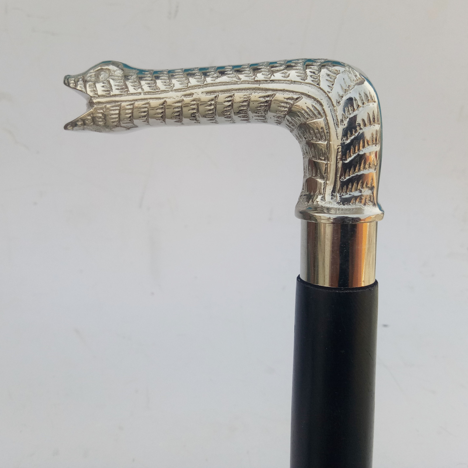 Designer Brass Snake Head Handle Walking Stick Antiqu… - Gem